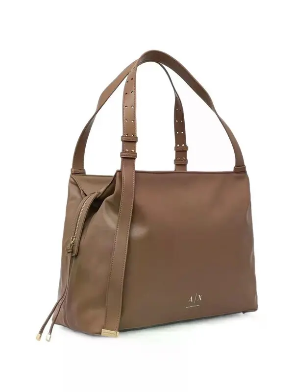 Armani Exchange Logo Plaque Buckle-strap Tote Bag