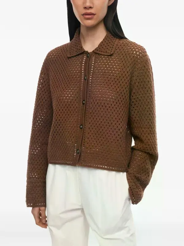 12 STOREEZ Meadow Crochet-knit Button-up Cardigan