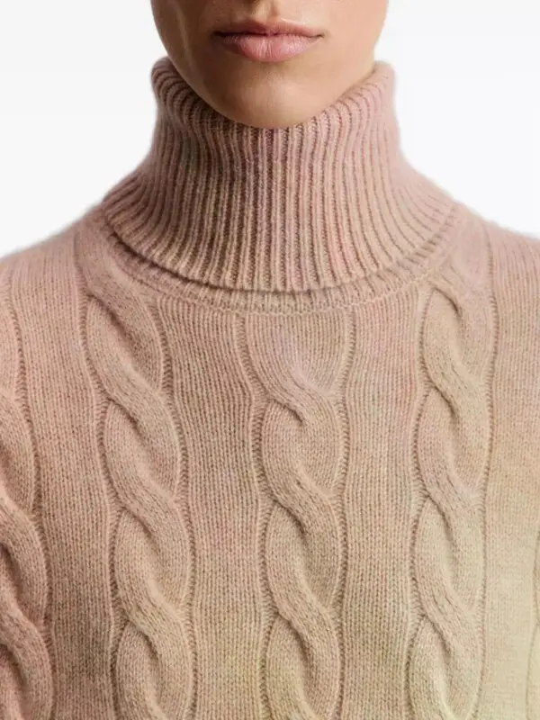 12 STOREEZ Cable-knit Turtleneck Sweater