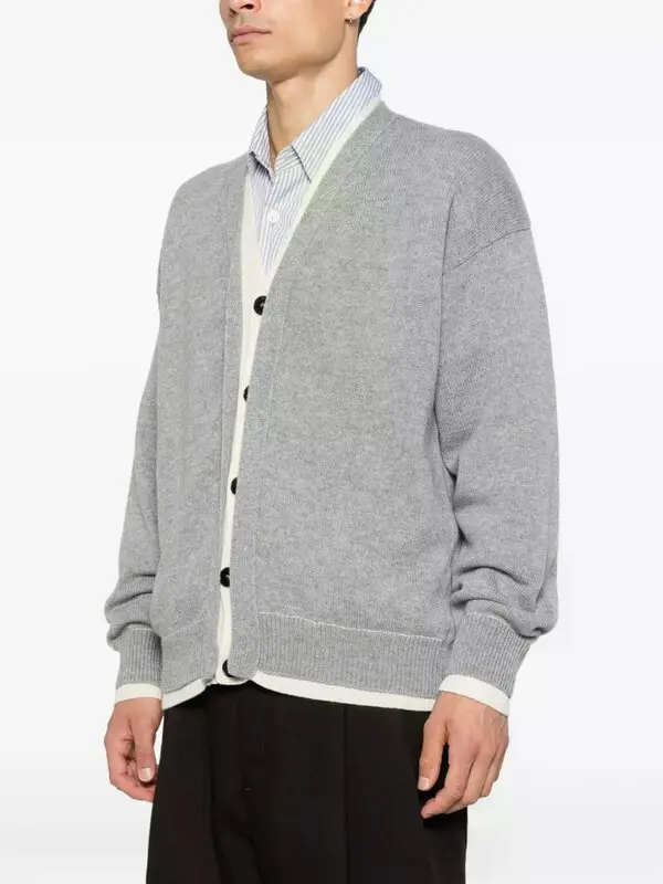 AMARANTO Contrast-trim Button-up Cardigan
