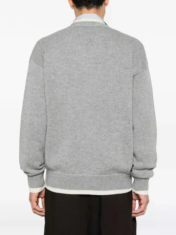 AMARANTO Contrast-trim Button-up Cardigan