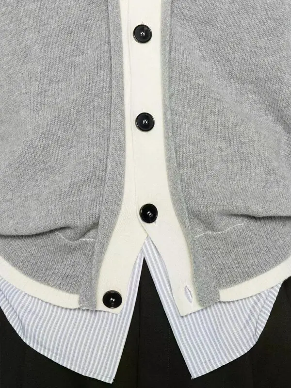 AMARANTO Contrast-trim Button-up Cardigan