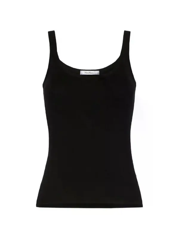 Max Mara Scoop Neck Ribbed Knit Sleeveless Top