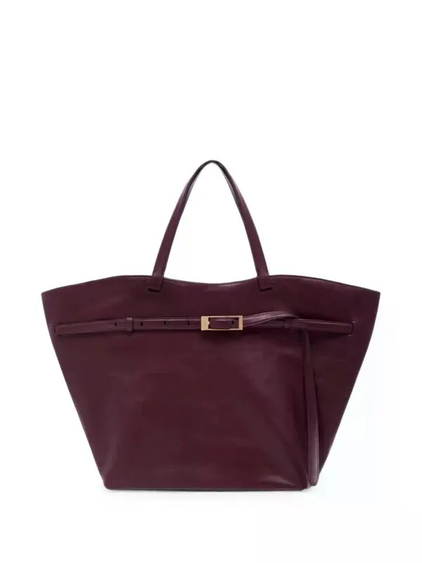 ANINE BING Elly Tote Small-grained Leather Fig - Red