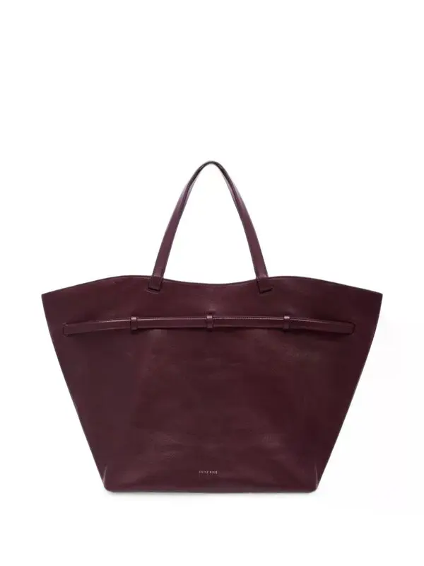 ANINE BING Elly Tote Small-grained Leather Fig