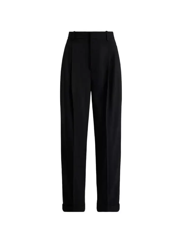 Polo Ralph Lauren Pleated Waistband Wide-leg Trousers - Black