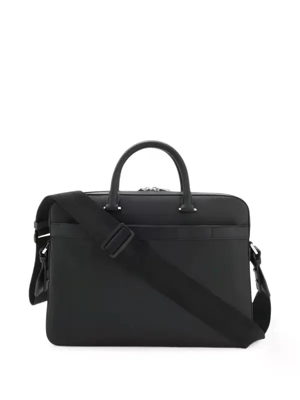 BOSS Grained Faux-leather Document Case With Signature-stripe Trim