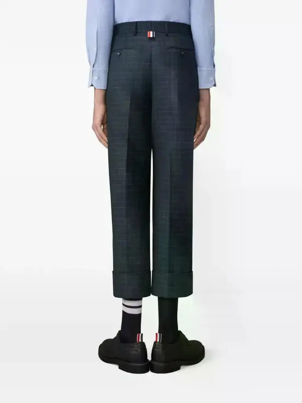 Thom Browne Windowpane-check Cropped Trousers