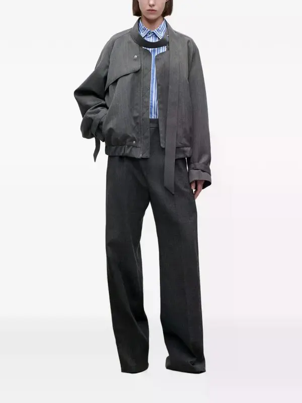Victoria Beckham Scarf-detail Jacket - Grey