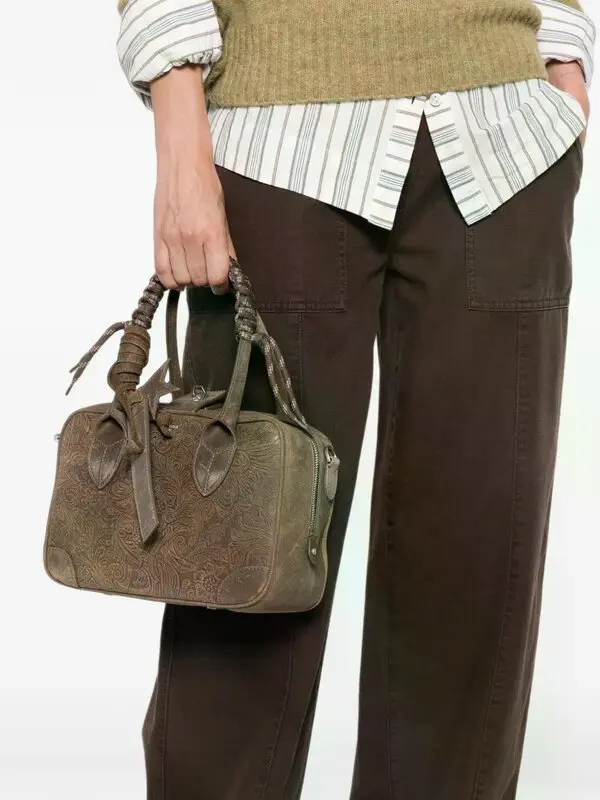 GOLDEN GOOSE Vita Embossed Star Patch Shoulder Bag - Green