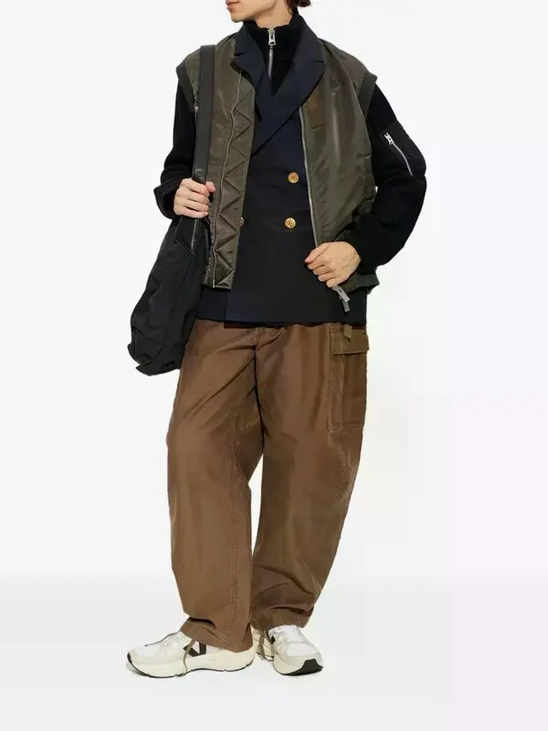 Sacai Ribbed-knit Zip-up Cardigan
