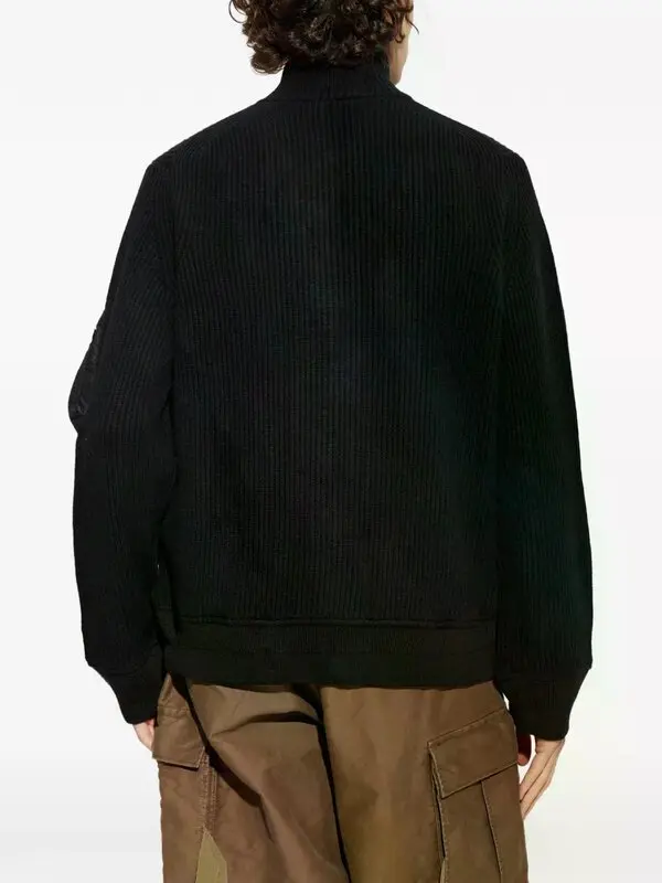 Sacai Ribbed-knit Zip-up Cardigan