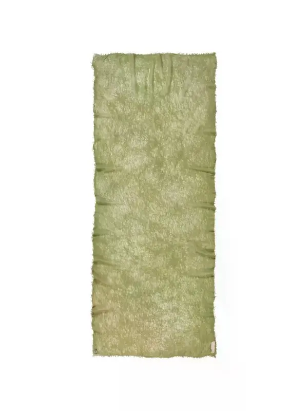 HIMALAYA CLOTHING Fine-knit Frayed Scarf - Green