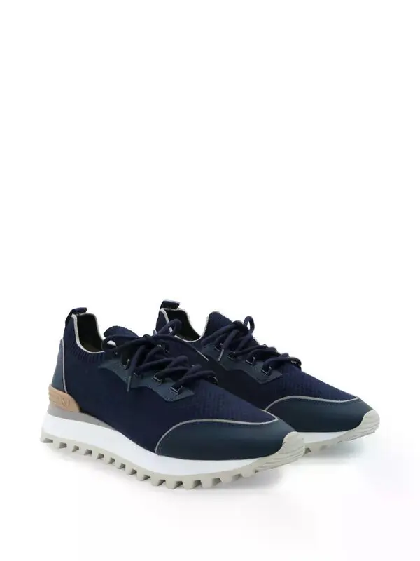 Eleventy Panelled Knit Sneakers - Blue