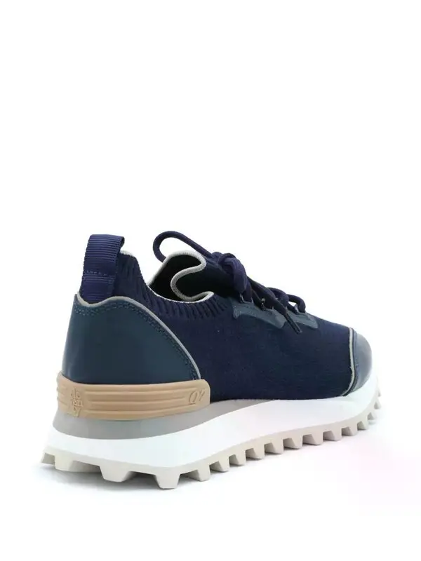 Eleventy Panelled Knit Sneakers - Blue