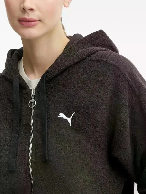 PUMA Logo Embroidered Zip-up Hoodie