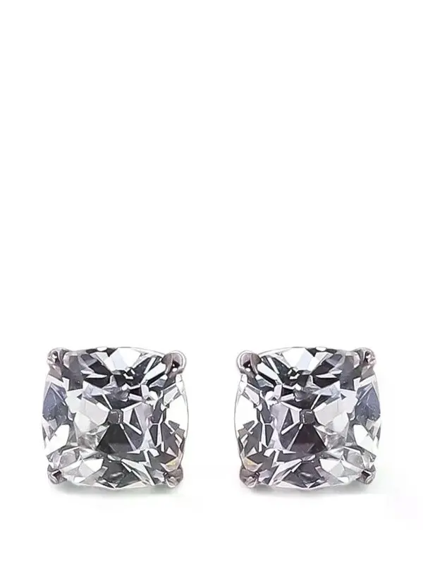 WITH LOVE Travel Diamond Stud Earrings - Silver