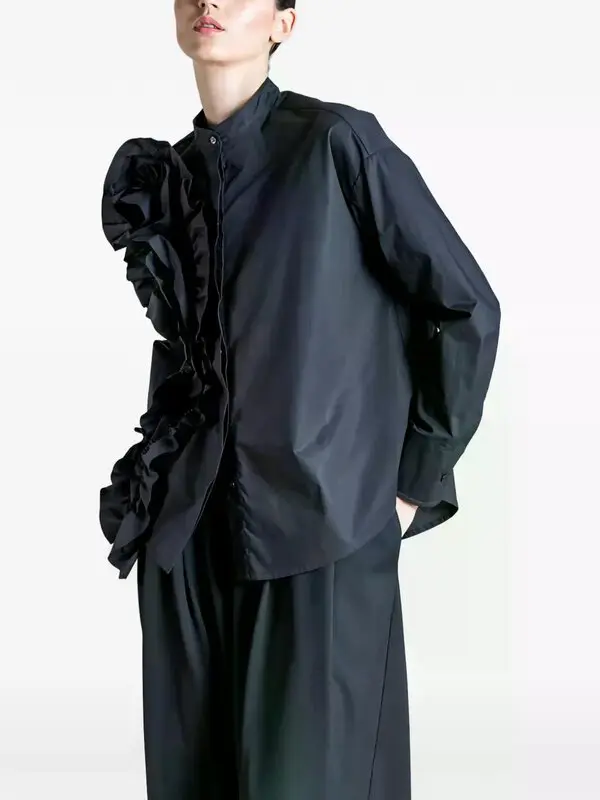 PSOPHIA Ruffle-trimmed Cotton Shirt
