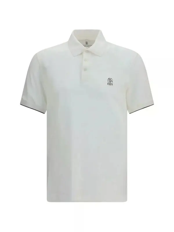 Brunello Cucinelli Logo-embroidered Polo Shirt - White