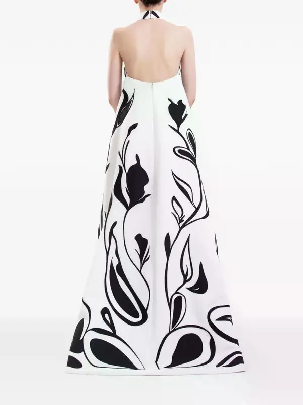 SAIID KOBEISY Laser Cut Halter Neck Dress