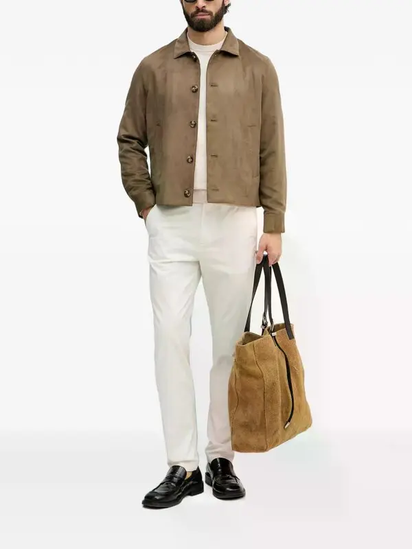 Sisley Faux-suede Button-front Overshirt