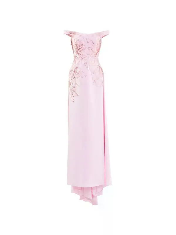 SAIID KOBEISY Embellished Off-shoulder Dress - Pink