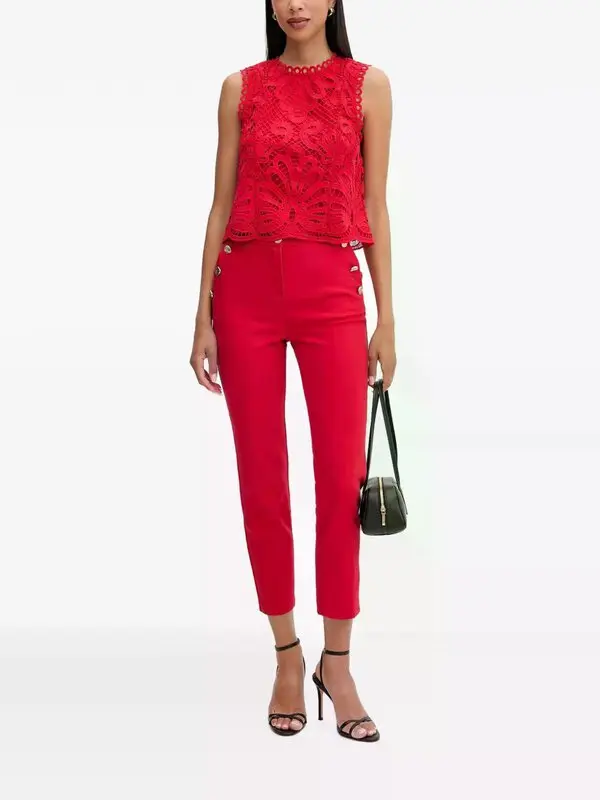 MORGAN Guipure Lace Sleeveless Top With Scalloped Edge