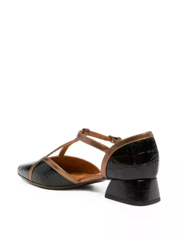 Chie Mihara Croc-effect T-bar Heeled Pumps