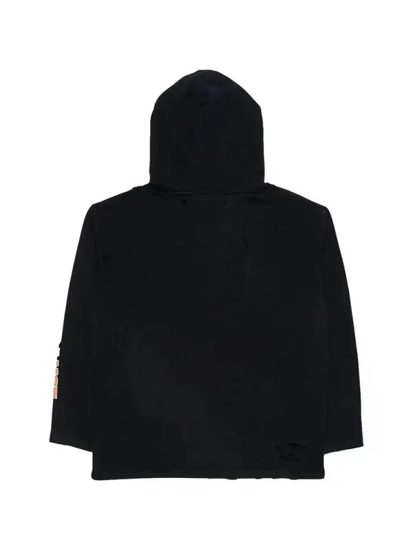 Balenciaga Maison Logo Distressed Hoodie
