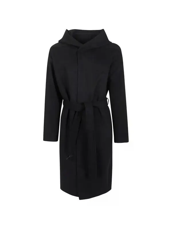 Rick Owens Hooded Belted Coat - Black