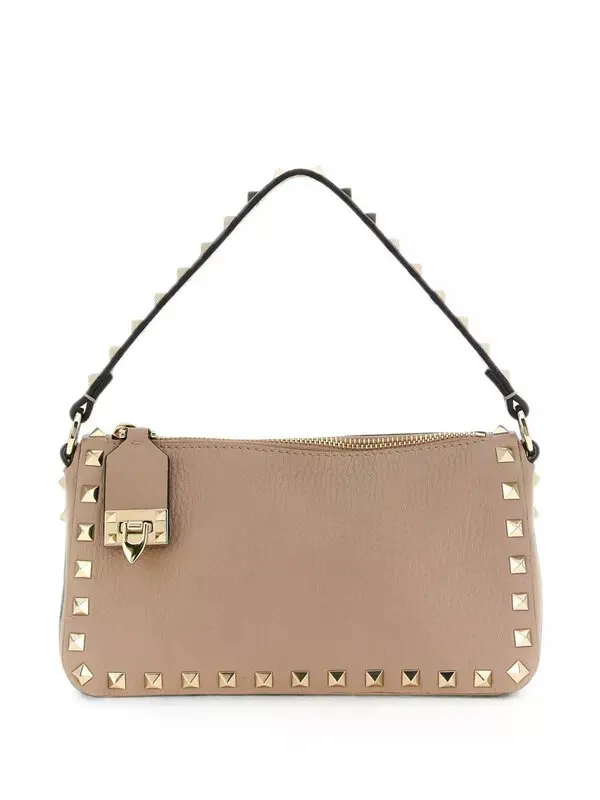 Valentino Garavani Small Rockstud Grainy Calfskin Crossbody Bag - Neutrals