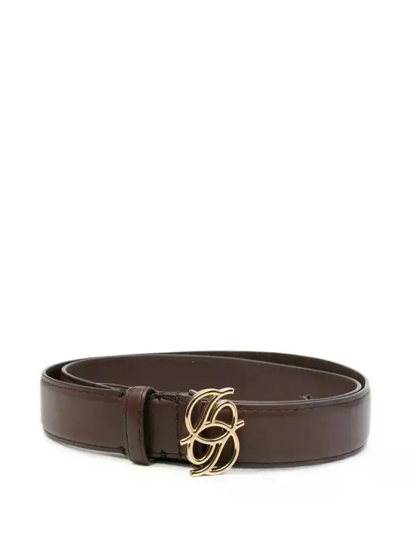 Drole De Monsieur Logo-plaque Leather Belt - Brown