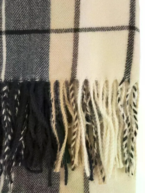 Barbour Hailes Tartan Fringed Scarf - Neutrals