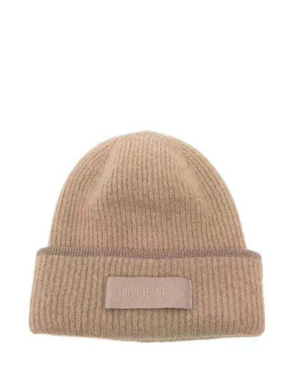 Jacquemus Ribbed Knit Beanie Hat - Neutrals