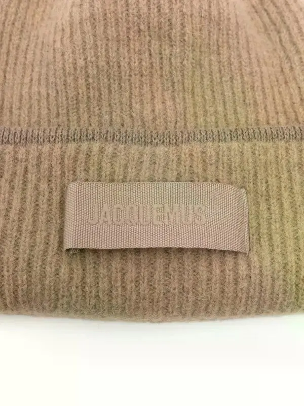 Jacquemus Ribbed Knit Beanie Hat - Neutrals