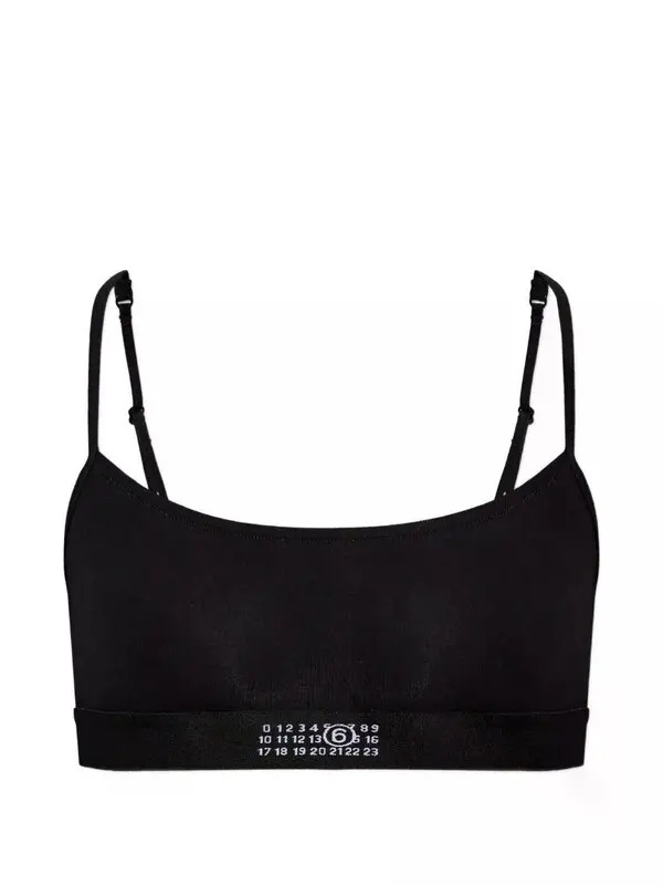 MAISON MARGIELA Logo-print Bra - Black