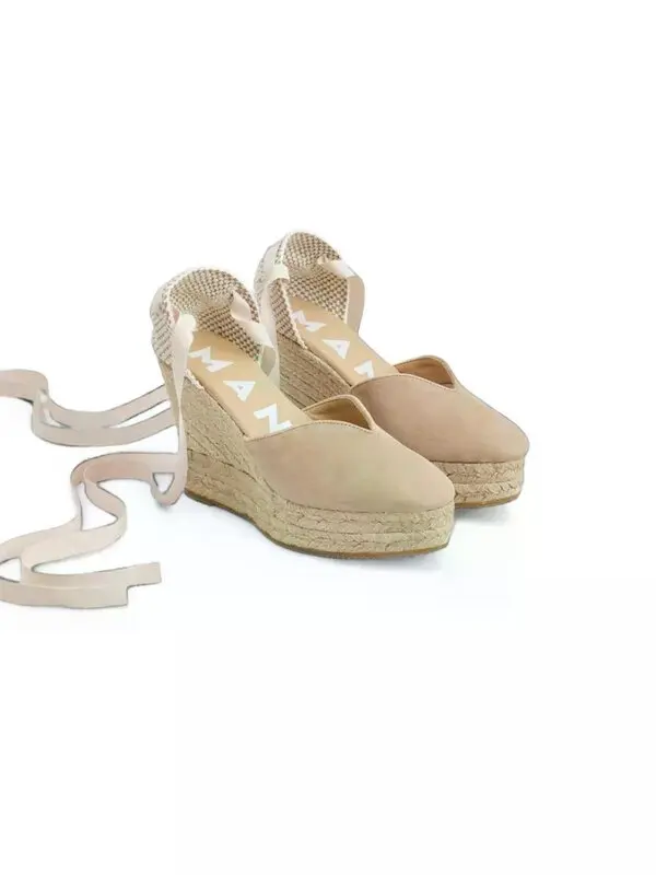Manebí Wedge-heel Tie-fastening Espadrilles - Neutrals