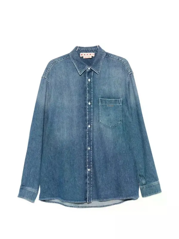Marni Spread-collar Chest-pocket Shirt - Blue