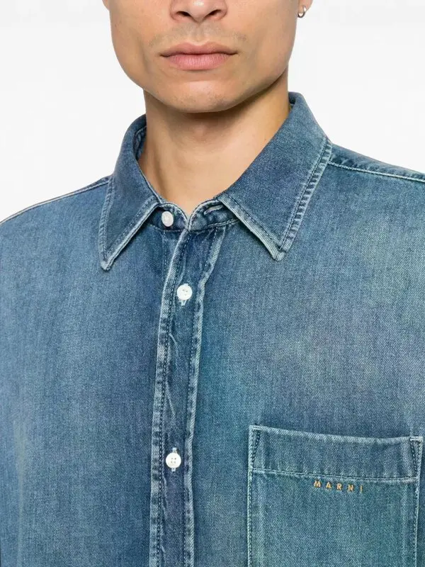 Marni Spread-collar Chest-pocket Shirt