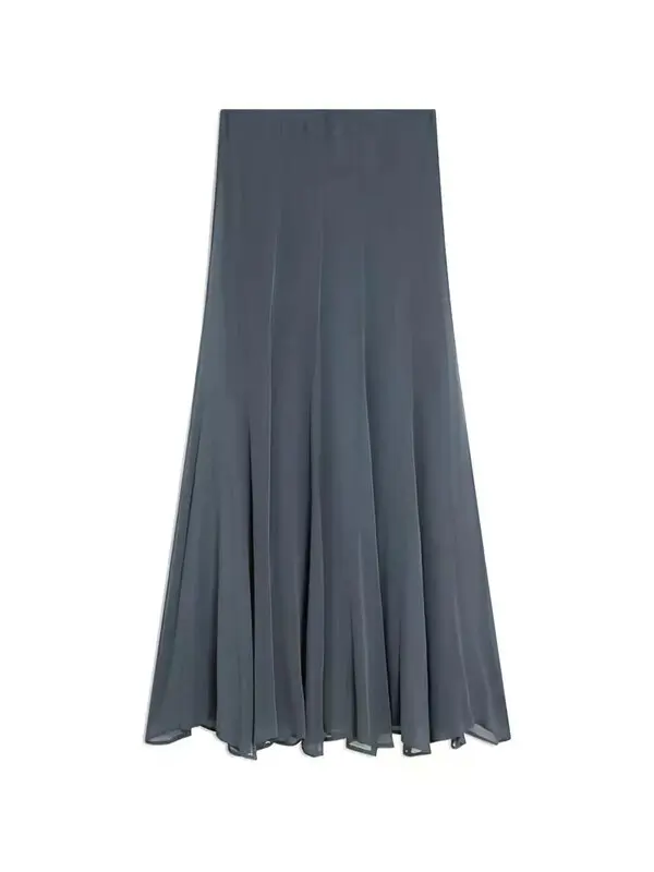 SEMICOUTURE Rachelle Panelled Flared Maxi Skirt - Grey