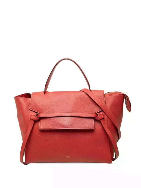 Celine 2015 Mini Grained Calfskin Belt Bag Satchel - Red