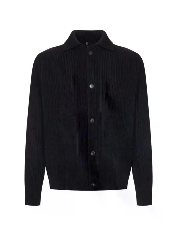 ZANONE Ribbed-knit Wool Jacket - Black