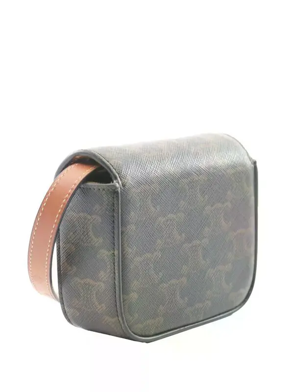 Celine 2000-2026 Mini Triomphe Coated Canvas Claude Crossbody Bag