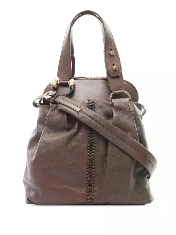 BVLGARI 2000-2026 Leather Leoni Satchel - Brown