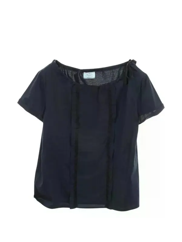 Prada 2010s Frill-trim T-shirt - Blue