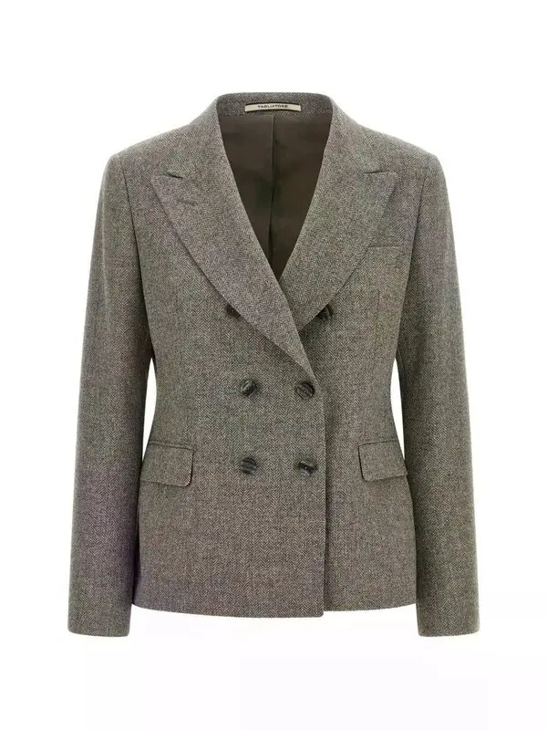Tagliatore Coreen Herringbone Double-breasted Blazer - Grey