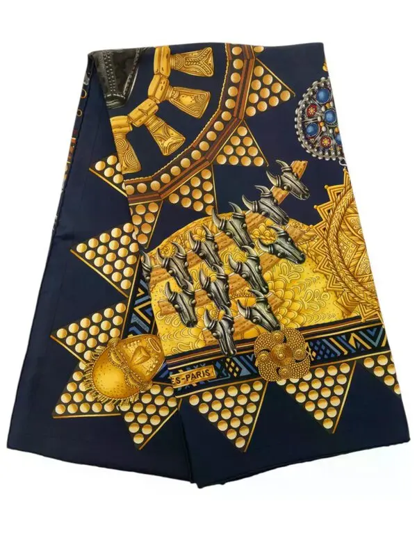 Hermès 20th Century L Or Des Chefs Silk Scarf 90 Scarves - Blue