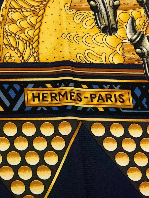 Hermès 20th Century L Or Des Chefs Silk Scarf 90 Scarves - Blue
