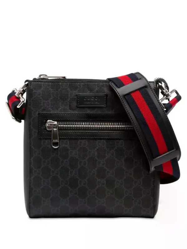 Gucci 2016-2026 Small Gg Supreme Web Messenger Bag Crossbody Bag - Black