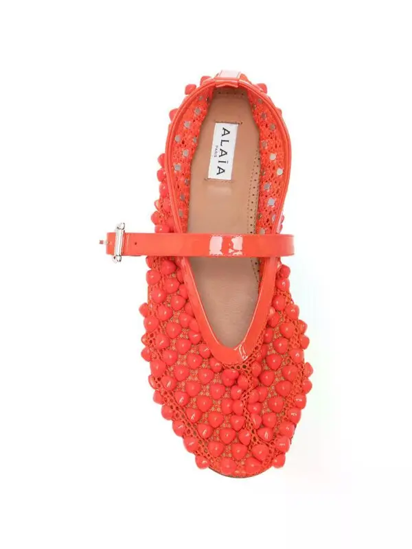 Alaïa Embellished Buckle-fastening Ballet Flats